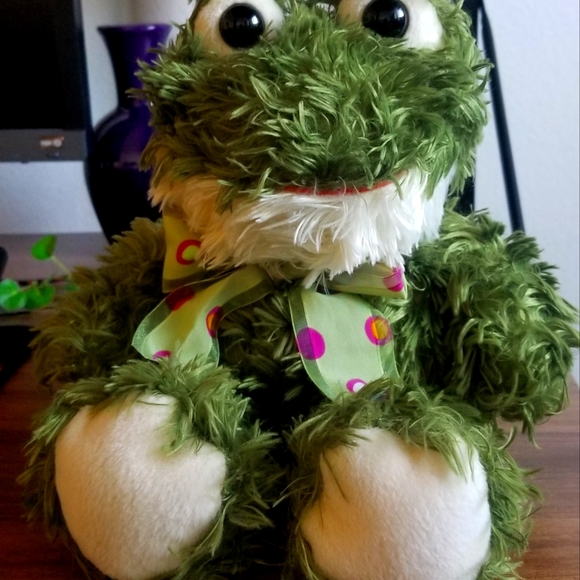 Unipak | Toys | Unipak Stuffed Plush Green Frog With Dotted Bow Approx ...